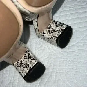 27 EDIT | Shoes | 27 Edit Meera Snakeprint Leather Sling Back Block ...
